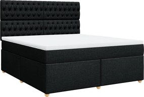 Box spring postel s matrací černá 180x200 cm textil 3291368