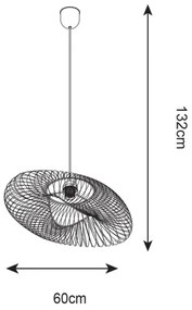 Zuma Line P18230-D60-BK - Lustr na lanku ALICE 1xE27/60W/230V