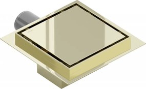 Mexen Flat nerezová podlahová vpusť 15x15 cm, zlatá, 1510015