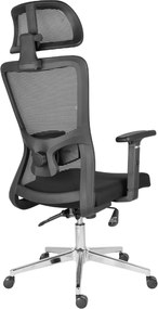 Ergonomická kancelářská židle ERGODO FAGER - černá síťovina / nosnost 150 kg