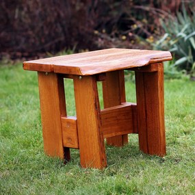 KULHÁNEK Rustikální dubová stolička Odstín nátěru: olej - teak
