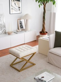 Atelier del Sofa Taburet Altin Capraz - Cream, Krémová