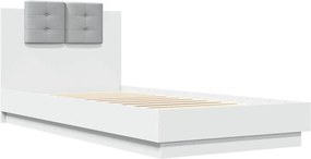 Rám postele s čelem bílý 90 x 200 cm kompozitní dřevo 3209940