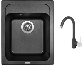 Set Sinks CLASSIC 400 Metalblack + baterie Sinks MIX 35 Metalblack