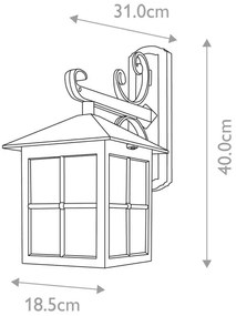Elstead BL19-BLACK - Venkovní nástěnné svítidlo WINCHESTER 1xE27/100W/230V IP43
