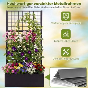 Costway Květinový truhlík s mřížkovým květináčem vyrobený z pozinkované oceli
