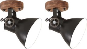 Industriální nástěnné/stropní lampy 2 ks černé 20 x 25 cm E27 320514