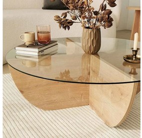 Designový konferenční stolek Balesego 90 cm vzor safírový dub