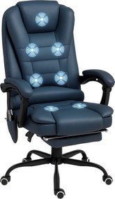 Kancelářská židle Vinsetto s masážní funkcí, ergonomická manažerská židle s funkcí sklápění, výškově nastavitelná otáčivá pracovní židle s dálkovým ov