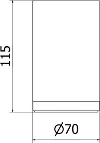 Mexen Triv, nástěnná sklenice na zubní kartáčky, černá matná / broušená ocel, 70A33053-97B