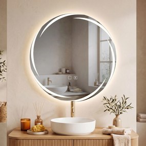 HOMCOM kulaté LED zrcadlo Ø 60 cm s odmlžováním a Bluetooth reproduktorem