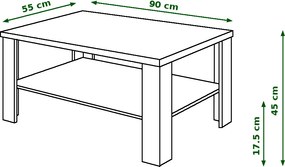 Mazzoni FALCO MINI 90x55 bílý, konferenční stolek