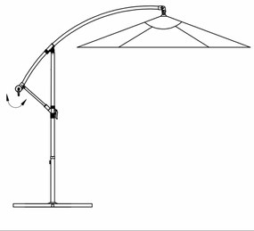 Konzolový slunečník s hliníkovou tyčí Ø 350 cm Cihlová