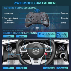 AIYAPLAY dětské elektrické autíčko s dálkovým ovládáním Mercedes SLC bílé