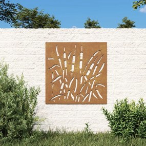 Zahradní nástěnná dekorace 55 x 55 cm cortenová ocel Tráva - Default Title
