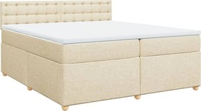 Box spring postel s matrací krémová 200x200 cm textil 3286806
