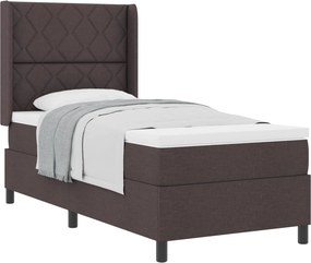 Postel s boxspringem s čelo Tmavě hnědá 200 x 100 cm textil 3341696