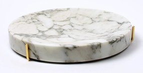 Luxusní mramorový odkládací podnos Pau Marble ST Calacatta Blanco 27cm