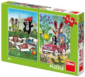 Dino Puzzle Krtek se raduje 2x48 dílků