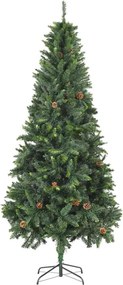 Umělý vánoční stromek se šiškami zelený 210 cm 284316