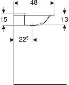 Geberit Xeno2 Nábytkové umyvadlo 140 x 48 cm  se 2 otvory, bílá 500.277.00.1