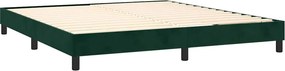 Box spring postel s matrací a LED tmavě zelená 180x200 cm samet 3134660