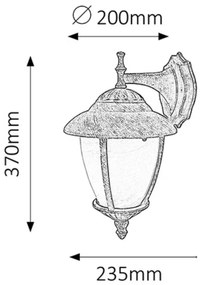 Rabalux 8476 - Venkovní nástěnné svítidlo MADRID 1xE27/60W/230V