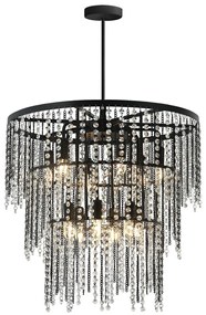 Toolight Toolight, stropní křišťálové svítidlo APP1314-CP Black, černá, OSW-07988