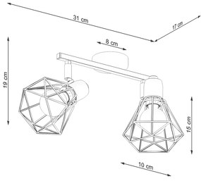 Bodové svítidlo Artemis, 2x černé drátěné stínítko, (možnost polohování)
