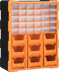 vidaXL Organizér s 39 zásuvkami 38 x 16 x 47 cm [149604] Barva: oranžová a černá