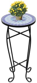 41128 vidaXL Mozaikový stolek na květiny modrý a bílý
