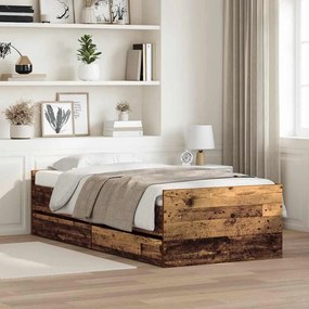 Rám postele Staré dřevo 90 x 190 cm Masivní borové dřevo 3403207