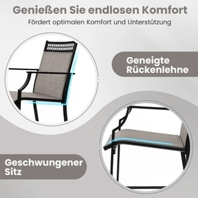Costway Sada 2 zahradních židlí s rychleschnoucí látkou, vysoké terasové židle