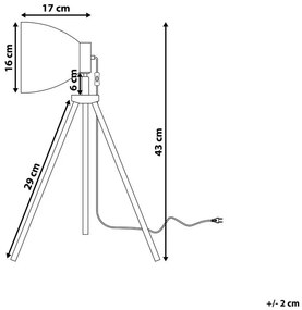 Kovová lampa 43 cm, bílá TAMEGA Beliani