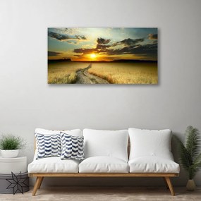 Obraz na plátně Cestička Pole Krajina 125x50 cm