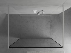 Mexen Kioto, sprchová zástěna Walk-In 150 x 200 cm, 8mm sklo černý vzor, ​​bílý profil, 800-150-002-20-70