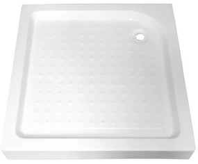 BPS-koupelny Posuvné sprchové dveře HYD-PD03B 100 černá/transparent pro instalaci do niky + vanička HYD-OSV-SXL03C bílá