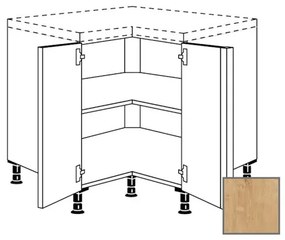 Nobilia 698.UDTE90.L Skříňka spodní rohová 90 cm dvoudveřová, dub