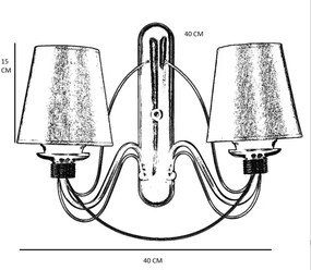 Nástěnná lampa CLASSIC 2xE27/40W/230V bronzová/béžová