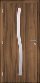 Solodoor Interiérové dveře Etta 1, 70 L, 70 × 197cm, fólie, levé, ořech královský, prosklené
