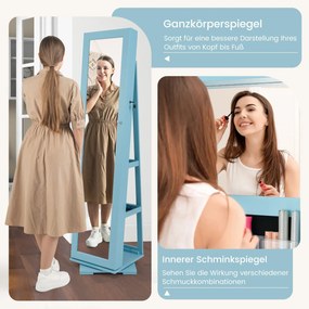 Costway Šperkovnice otočná o 360° se zrcadlovou skříňkou