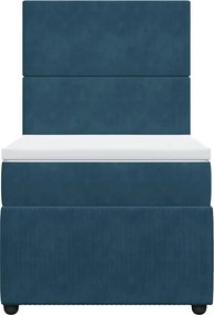 Box spring postel s matrací tmavě modrá 100x200 cm samet 3292260