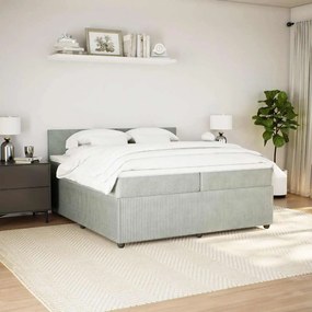 Box spring postel s matrací světle šedá 200x200 cm samet 3290124