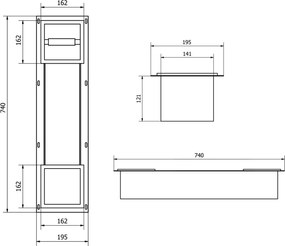 Mexen X-Wall-BP, držák na toaletní papír se zabudovaným zásobníkem, zlatá lesklá, 1954