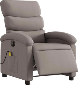 Elektrické masážní polohovací křeslo taupe textil 3203974