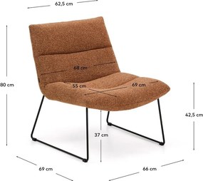 Žinylkové křeslo v terakotové barvě Asen – Kave Home