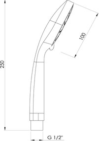 Aqualine SC089 ruční sprcha 100 mm chrom