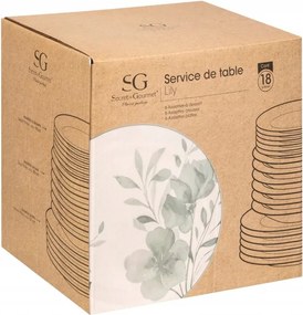 Porcelánová jídelní sada Lily pro 6 osob, 18 dílů