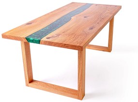 Jídelní stůl – smaragdová pryskyřice