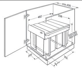 Odpadkový koš na tříděný odpad Wesco Bio Quartett 40 DT 40 l